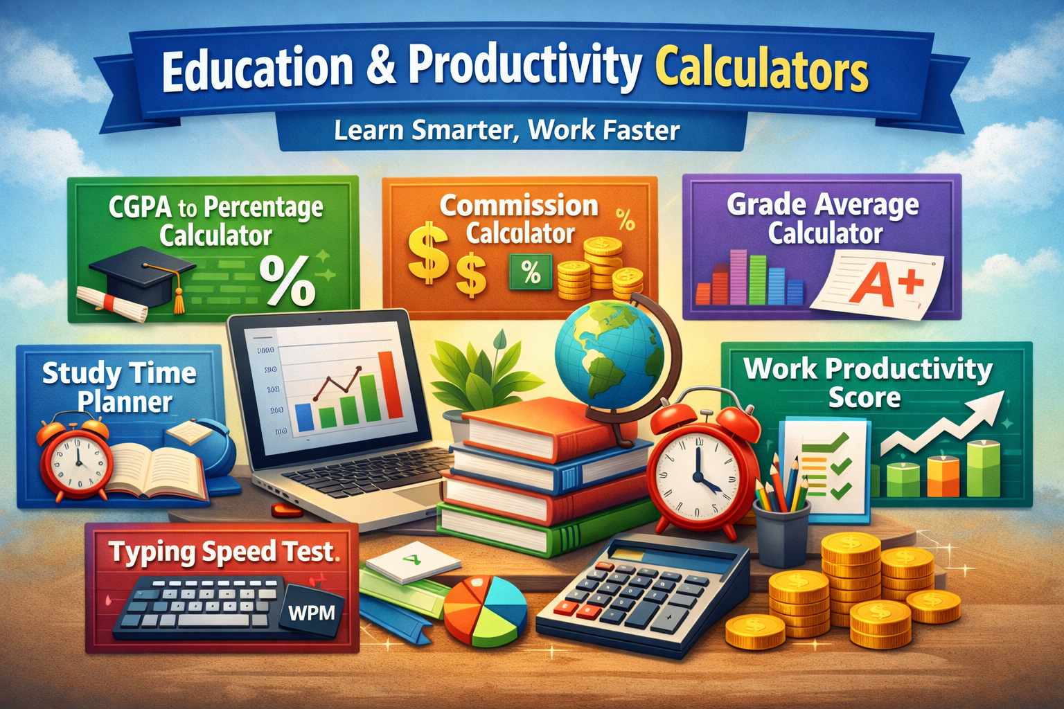 Education & Productivity Calculators | Study, Time & Work