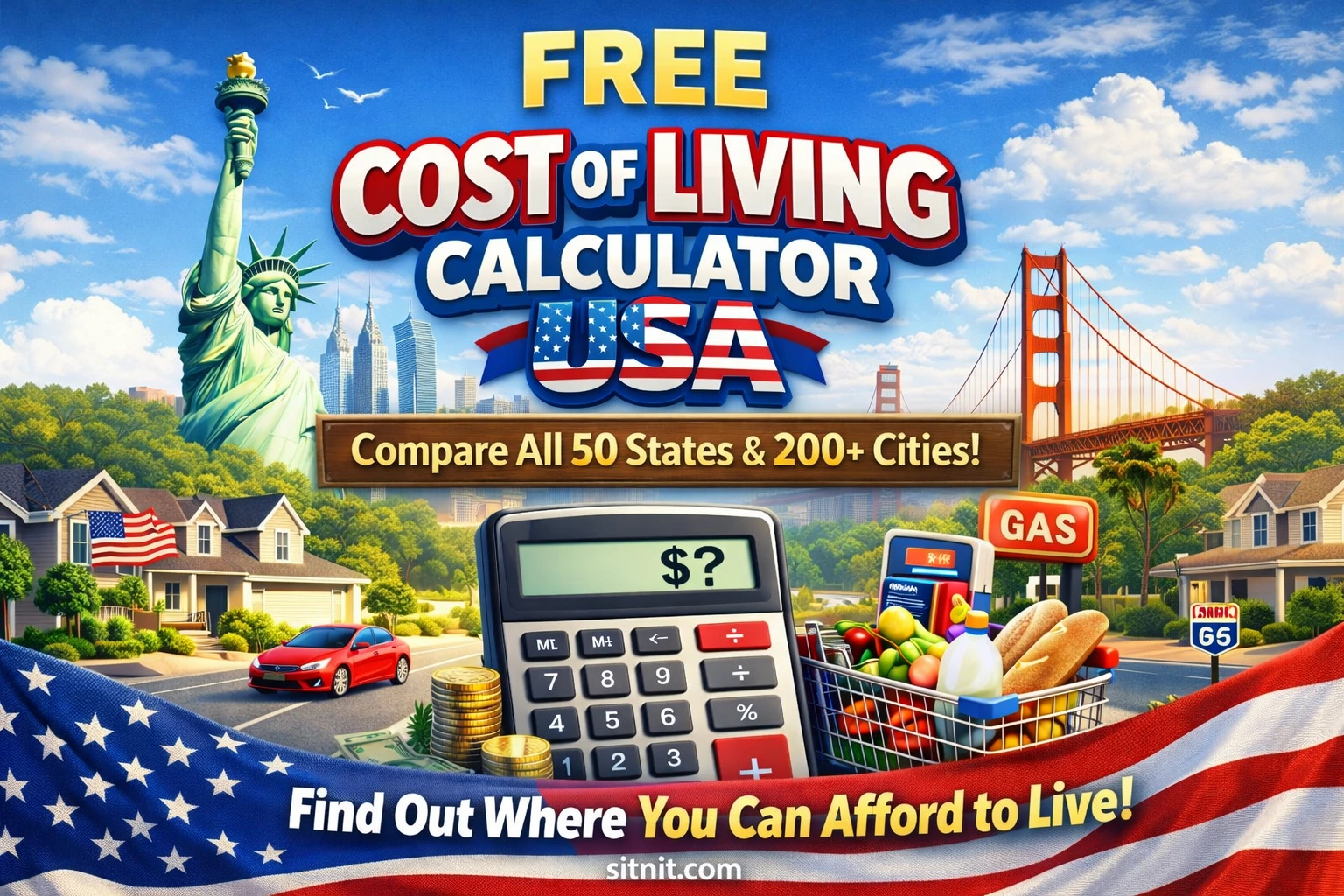 Cost of Living Calculator USA 2026 – All 50 States